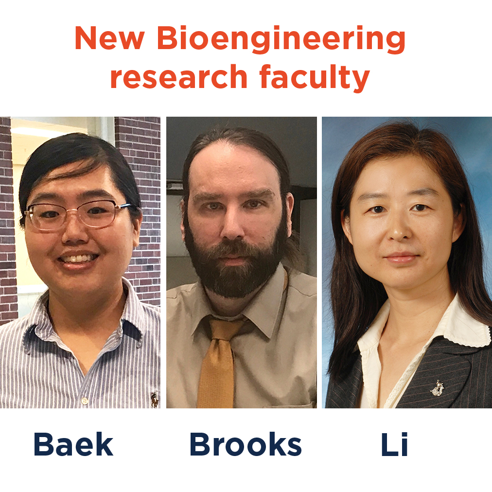 Bioengineering welcomes three research faculty | Bioengineering | Illinois